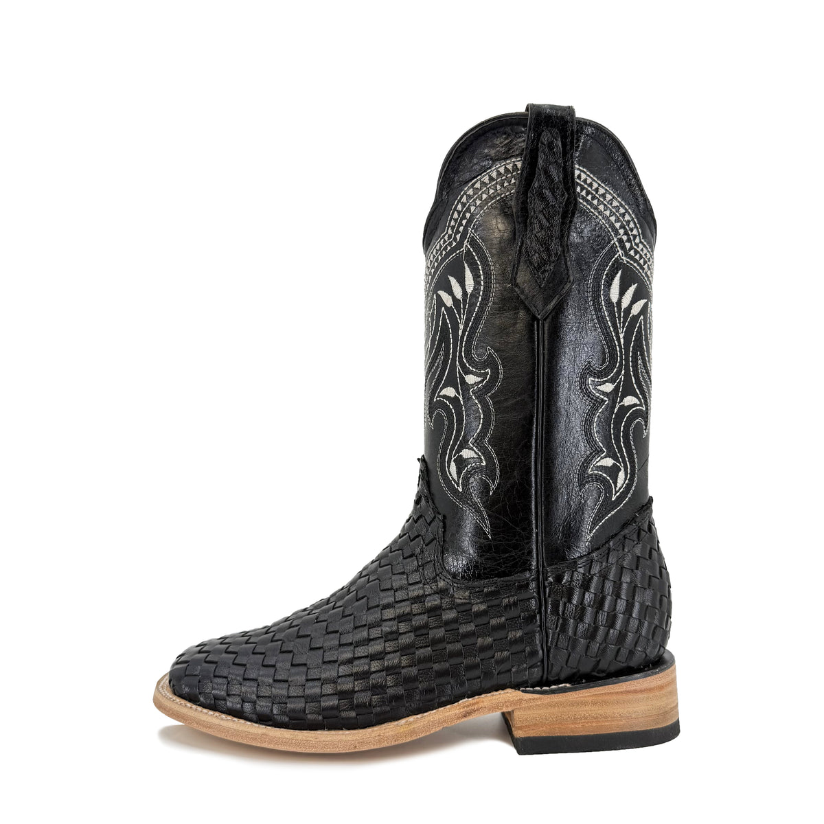 Men Bulldog Woven Boot - Black – Roman Boots TX RB